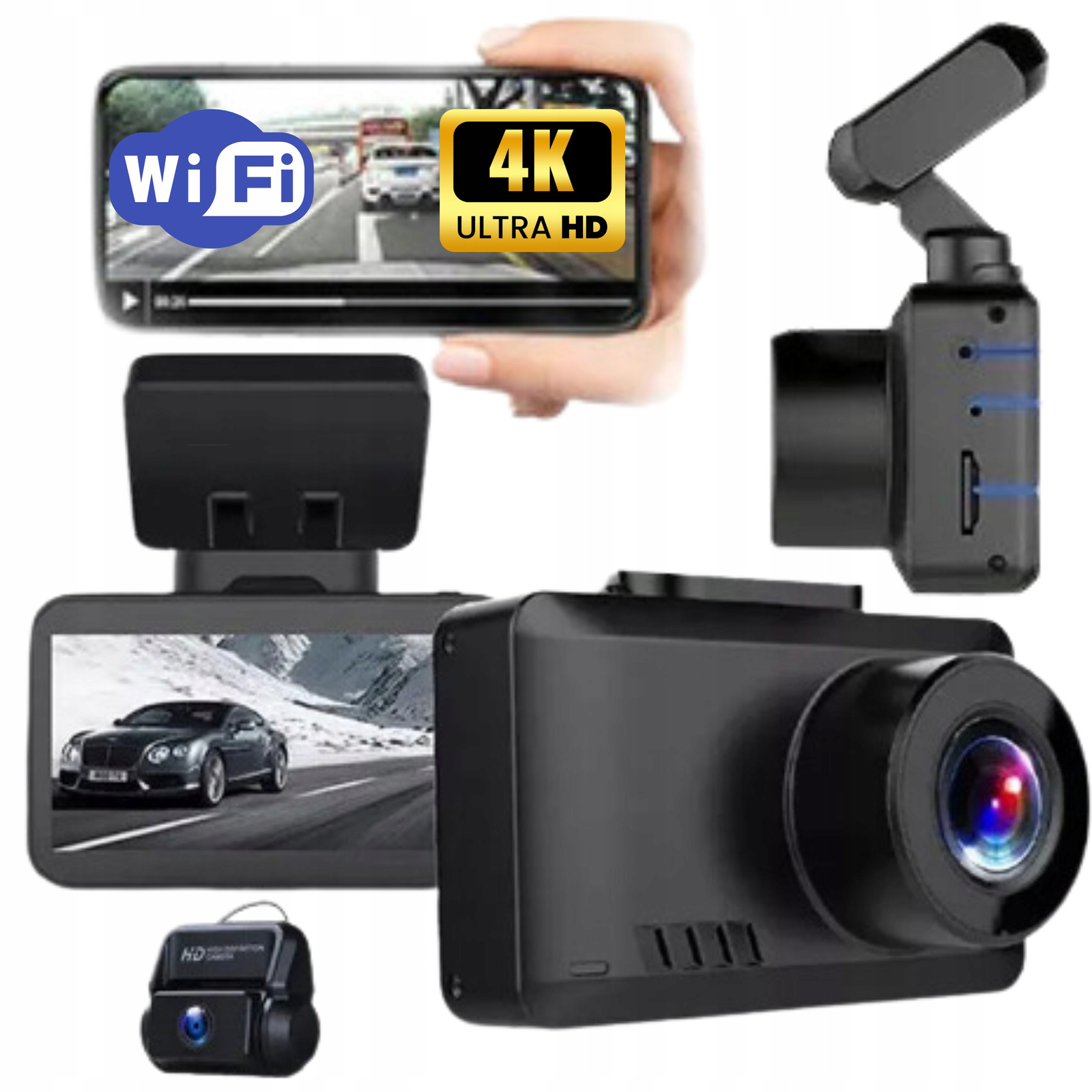 Rejestrator samochodowy kamera cofania GPS Wi-Fi 4k Novatek SONY IMX335 ...